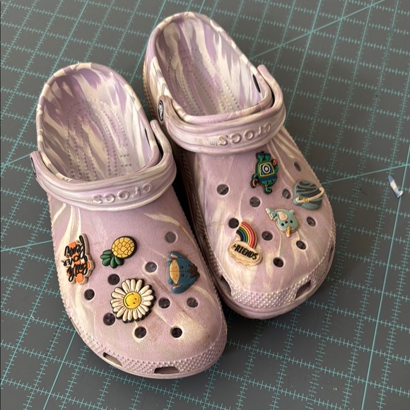 CROCS | Shoes | Crocs Purple Sandals With Perforated Design And ...